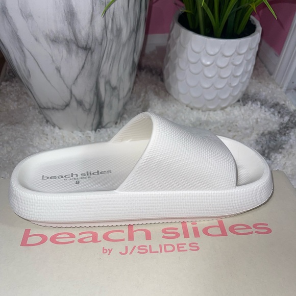 J Slides | Shoes | New Never Worn Beach Slides By Jslides White Sandals ...